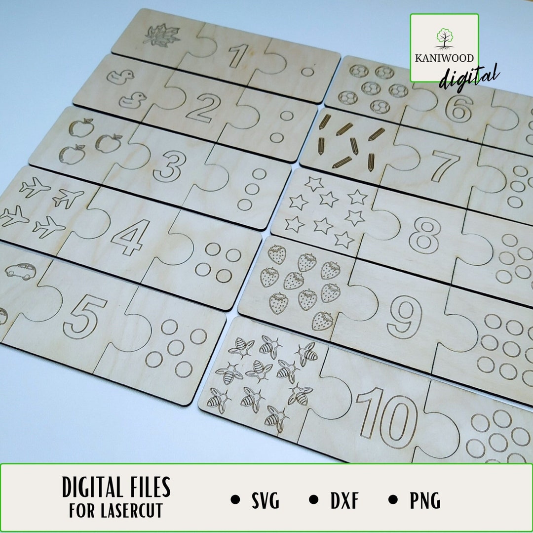 Number Puzzle, Montessori Learning, Wooden Puzzle, Matching Numbers ...