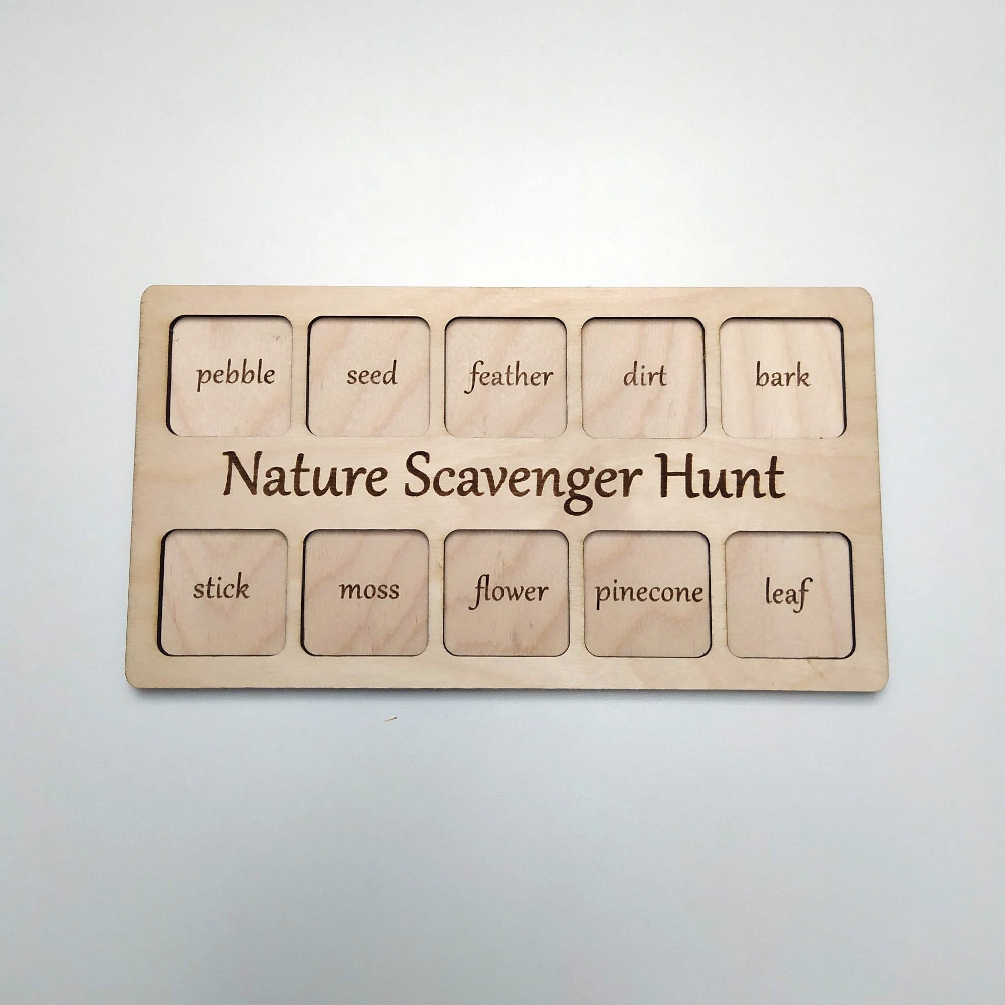 Nature Scavenger Hunt, Montessori Learning, Customizable Laser Cut File ...