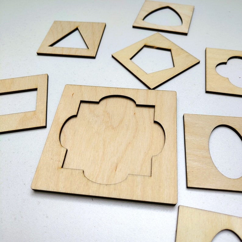 10 Geometric Shapes, Montessori Tracing Shapes, Montessori Stencils ...