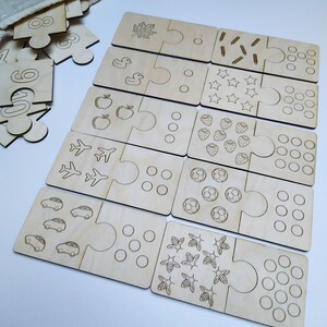 Number Puzzle, Montessori Learning, Wooden Puzzle, Matching Numbers ...