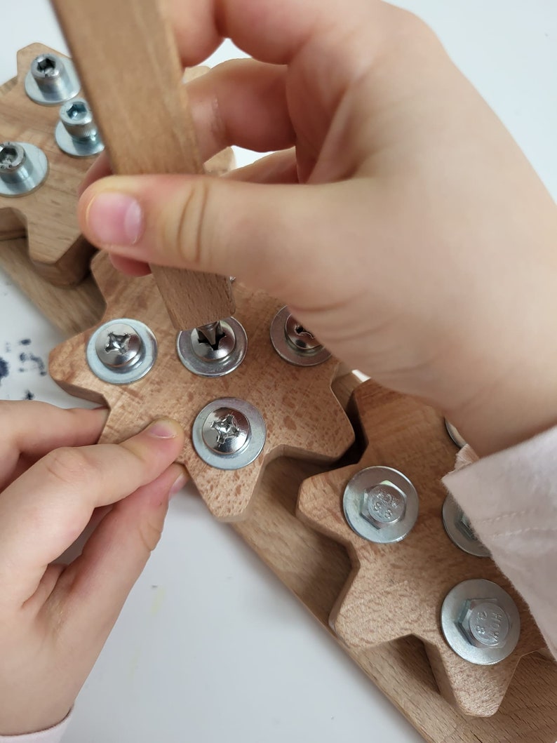 Montessori Wooden Screw Board for Kids Educational Toys for - Etsy