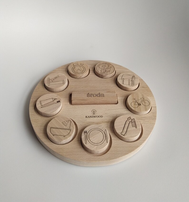 Wooden Daily Routines Wheel Kids Schedule Kids Daily Tasks - Etsy