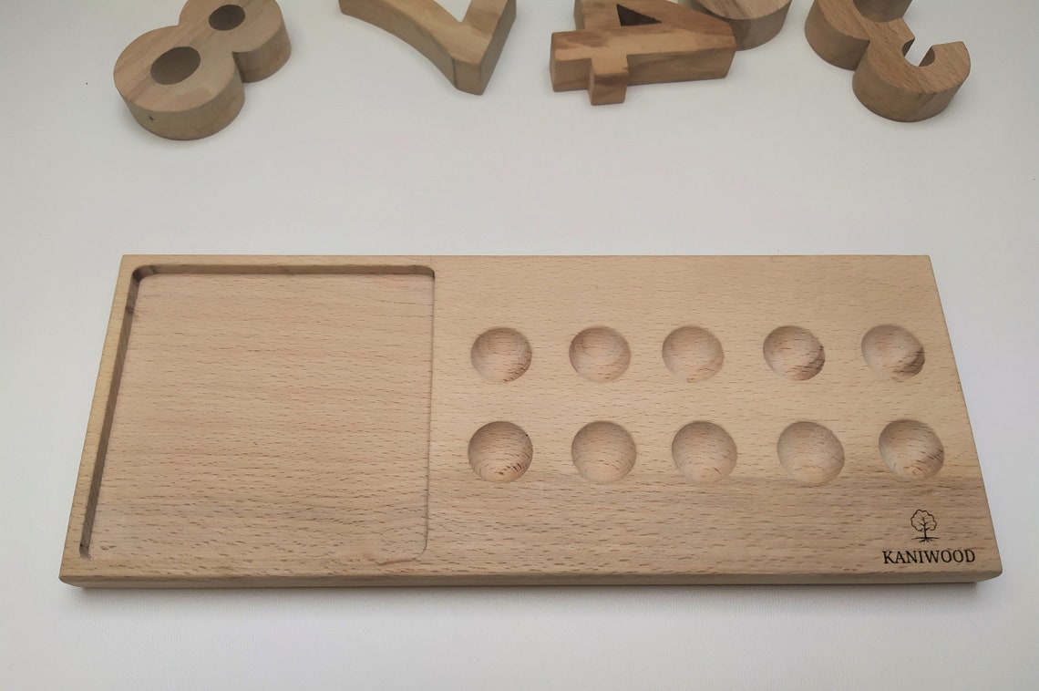 Montessori Counting Board, 1-10 Wooden Numbers, Math Set, Wooden ...