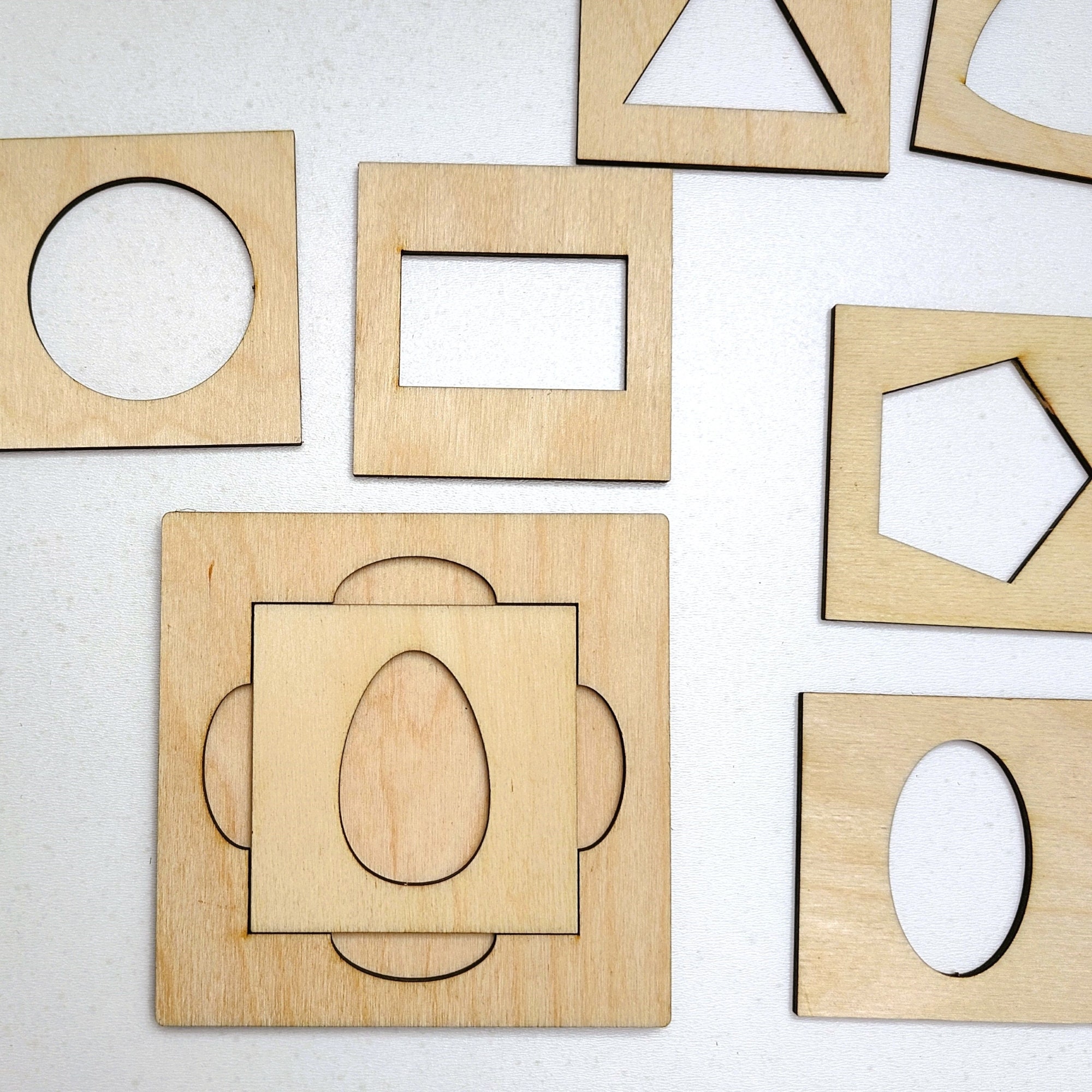 10 Geometric Shapes, Montessori Tracing Shapes, Montessori Stencils ...