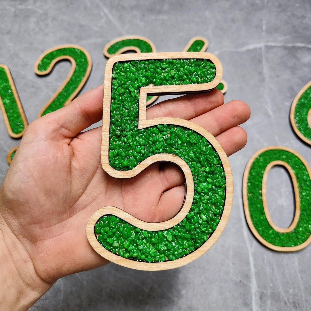 Montessori Rough Numbers, 0-9 Wooden Numbers, Montessori Sensory ...