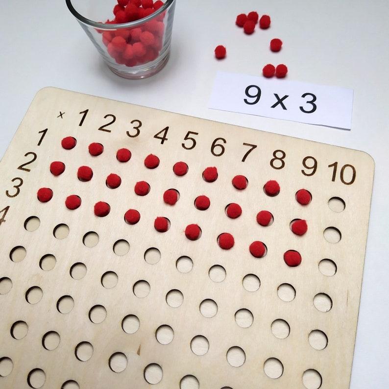 Montessori Multiplication Board, Arithmetic Board, Math Board, Laser ...