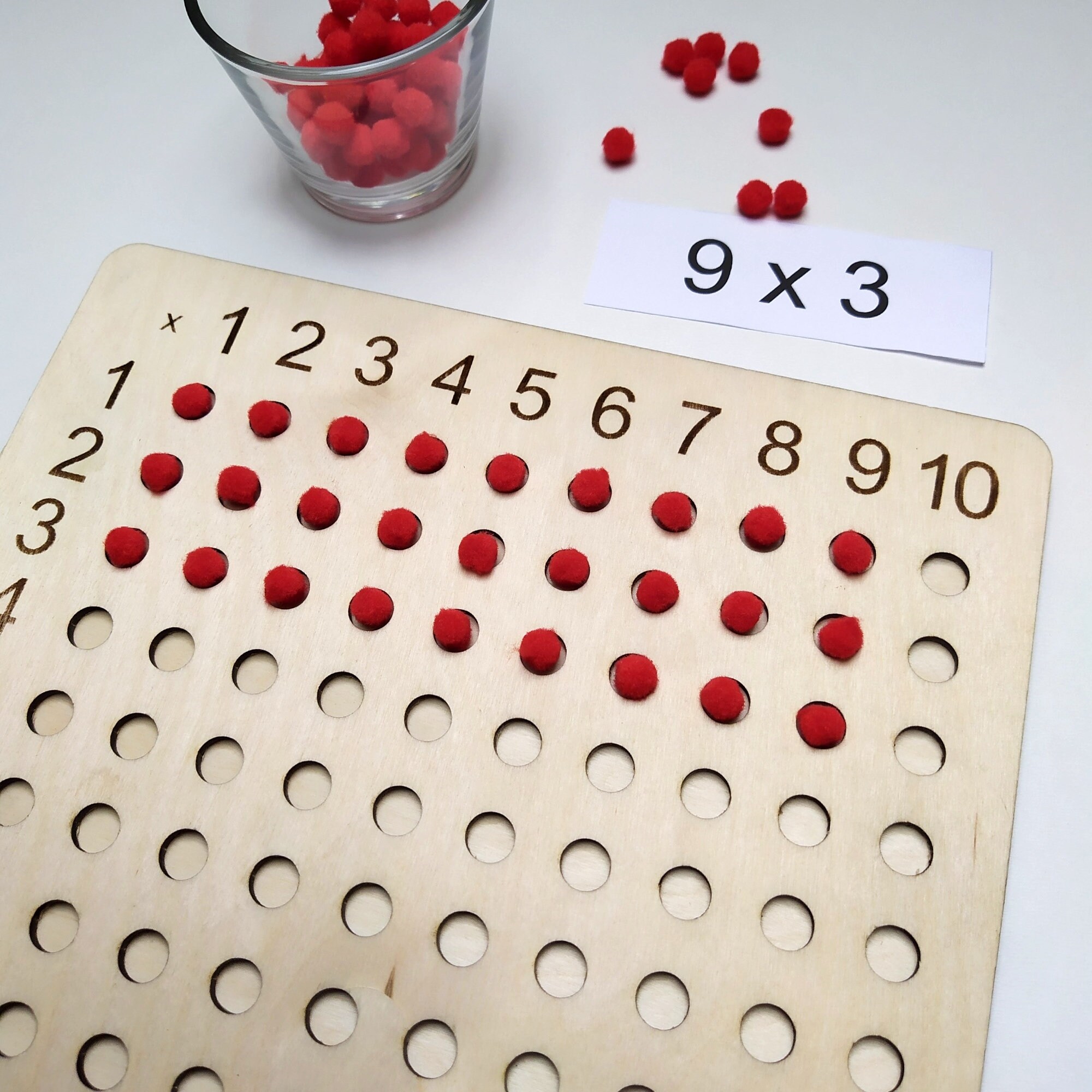 Tablero de multiplicación Montessori, tablero aritmético, tablero de ...
