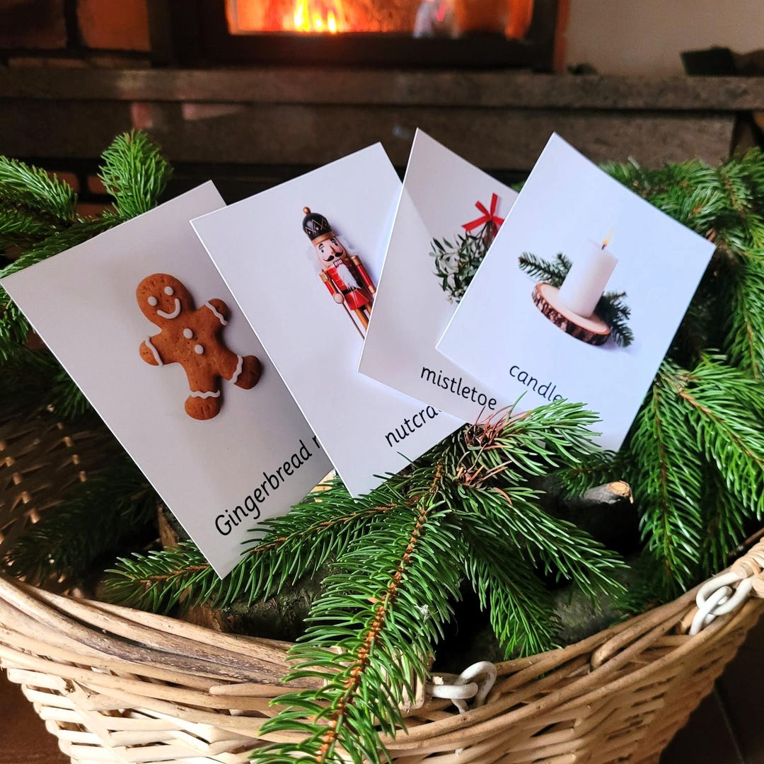 Montessori 3-part Cards Christmas Ornaments, Printable Christmas Cards ...