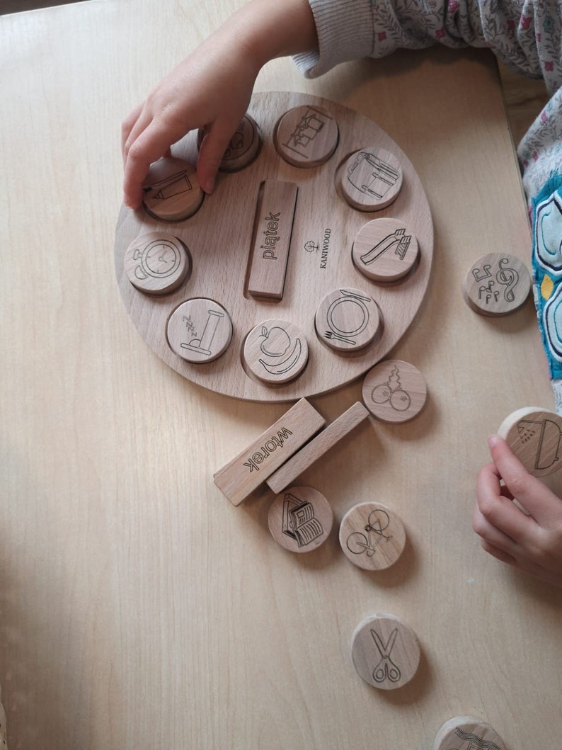Wooden Daily Routines Wheel Kids Schedule Kids Daily Tasks - Etsy