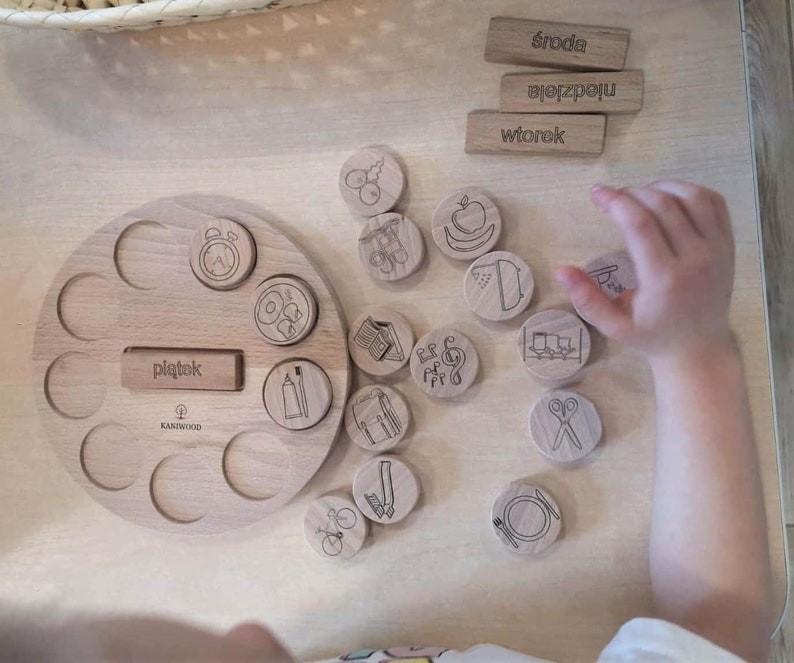 Wooden Daily Routines Wheel Kids Schedule Kids Daily Tasks - Etsy