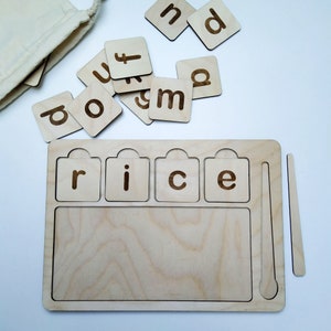 Montessori Sensory Board, Alphabet Letters, Learning Words and Writing ...