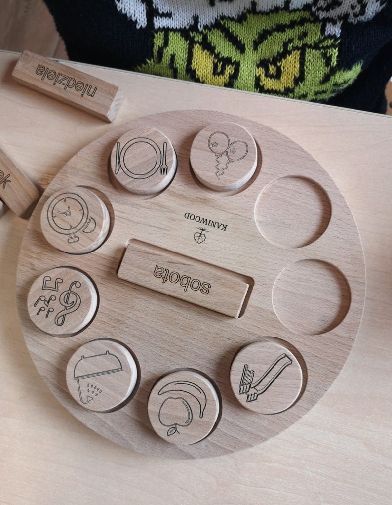 Wooden Daily Routines Wheel Kids Schedule Kids Daily Tasks - Etsy