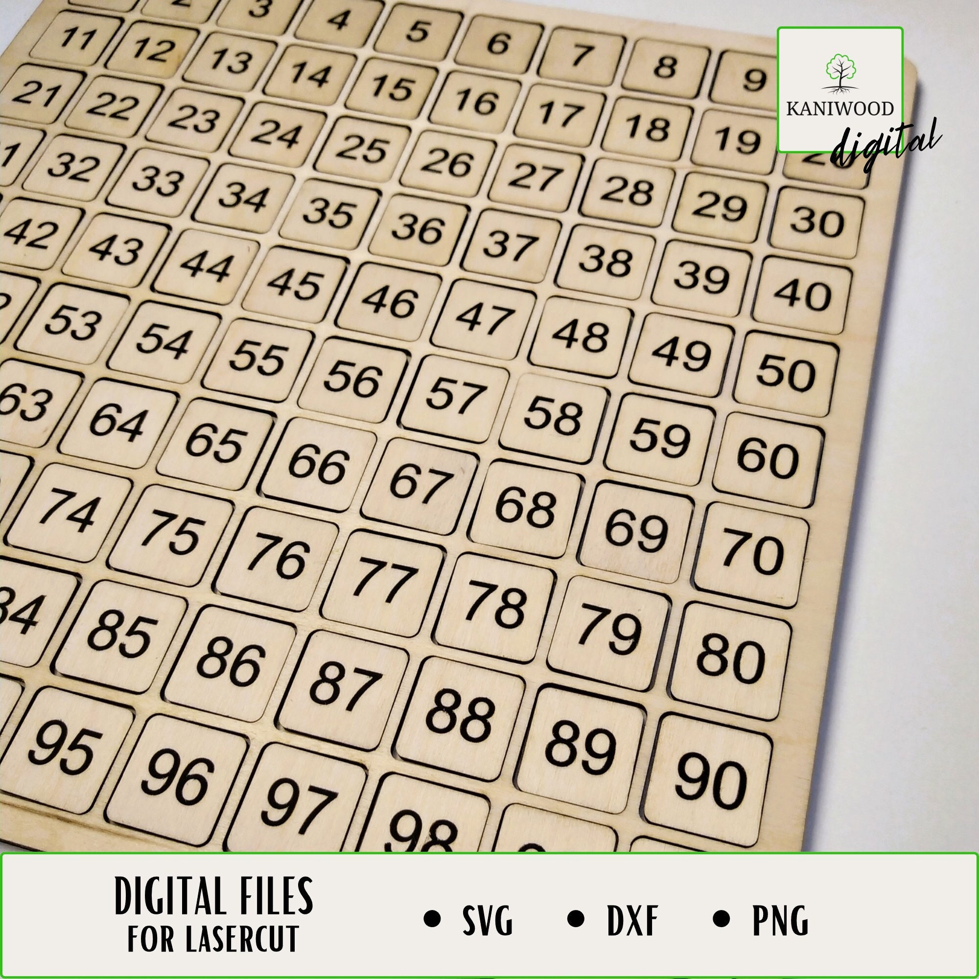 Montessori Hundred Board, 100 Board, Math Board, SVG, Laser Cut File ...