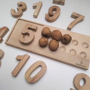 Montessori Counting Board, 1-10 Wooden Numbers, Math Set, Wooden ...