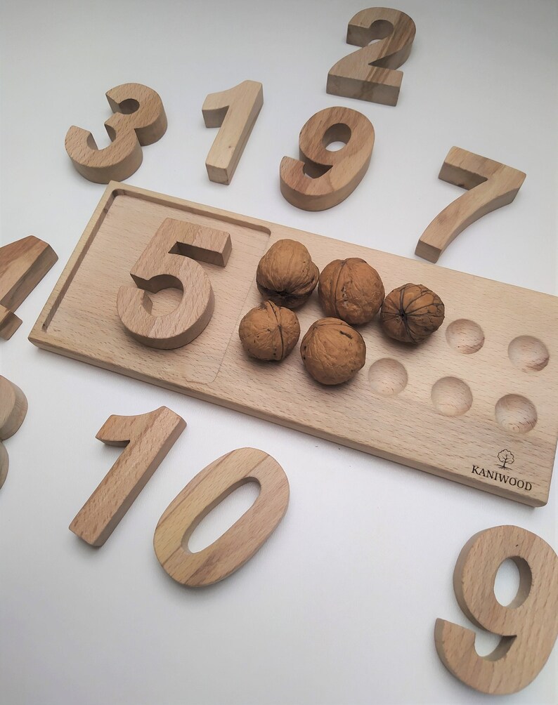 Montessori Counting Board, 1-10 Wooden Numbers, Math Set, Wooden ...