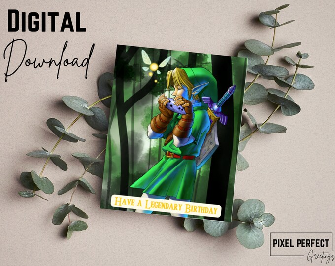 Digital Download Legend of Zelda Greeting Cards for Gamers: Legendary ...