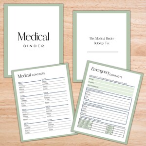 Medical Planner & Binder, Printable and Editable PDF - Etsy