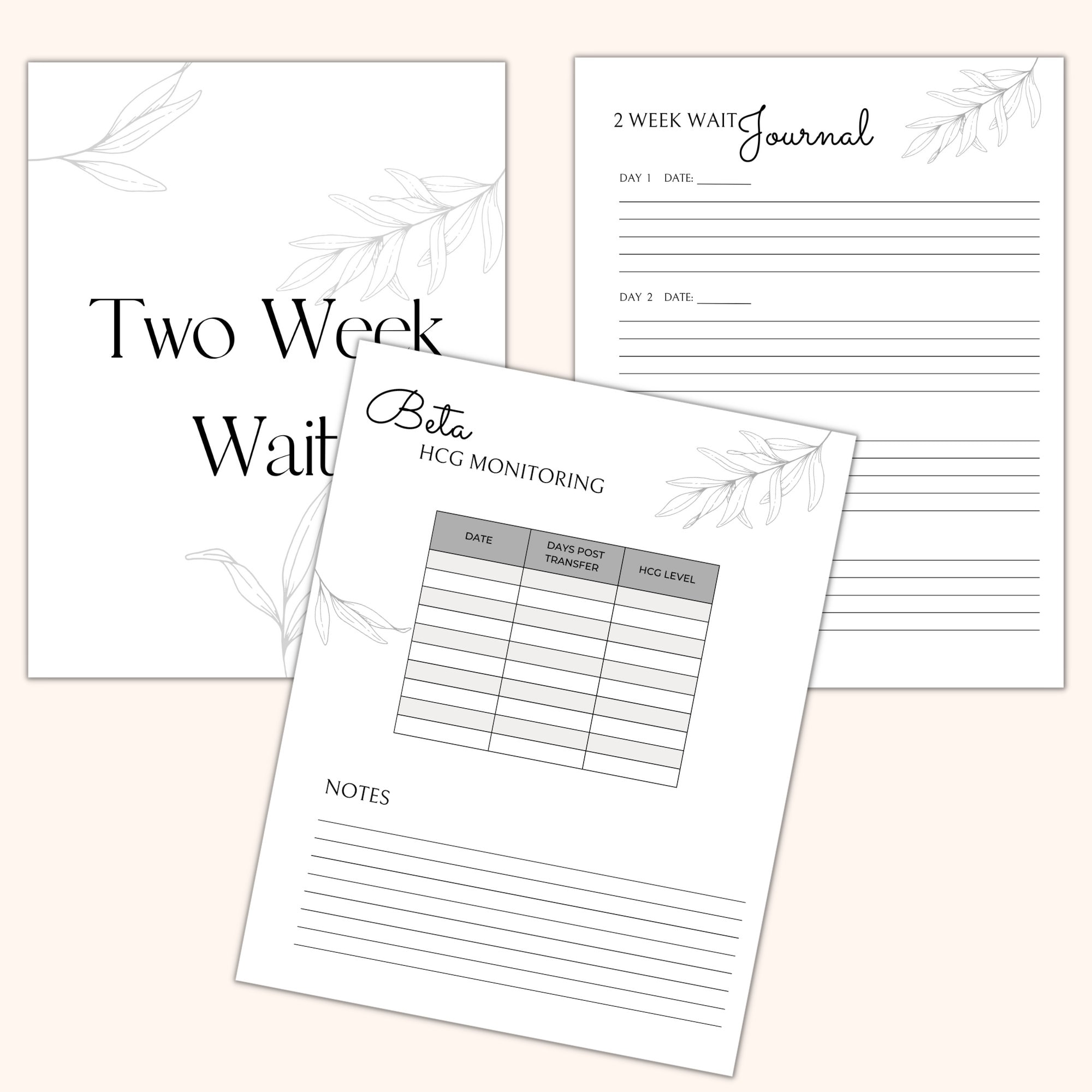 Printable IVF Planner, Minimalistivf Journal, IVF Calendar- Keep Track ...