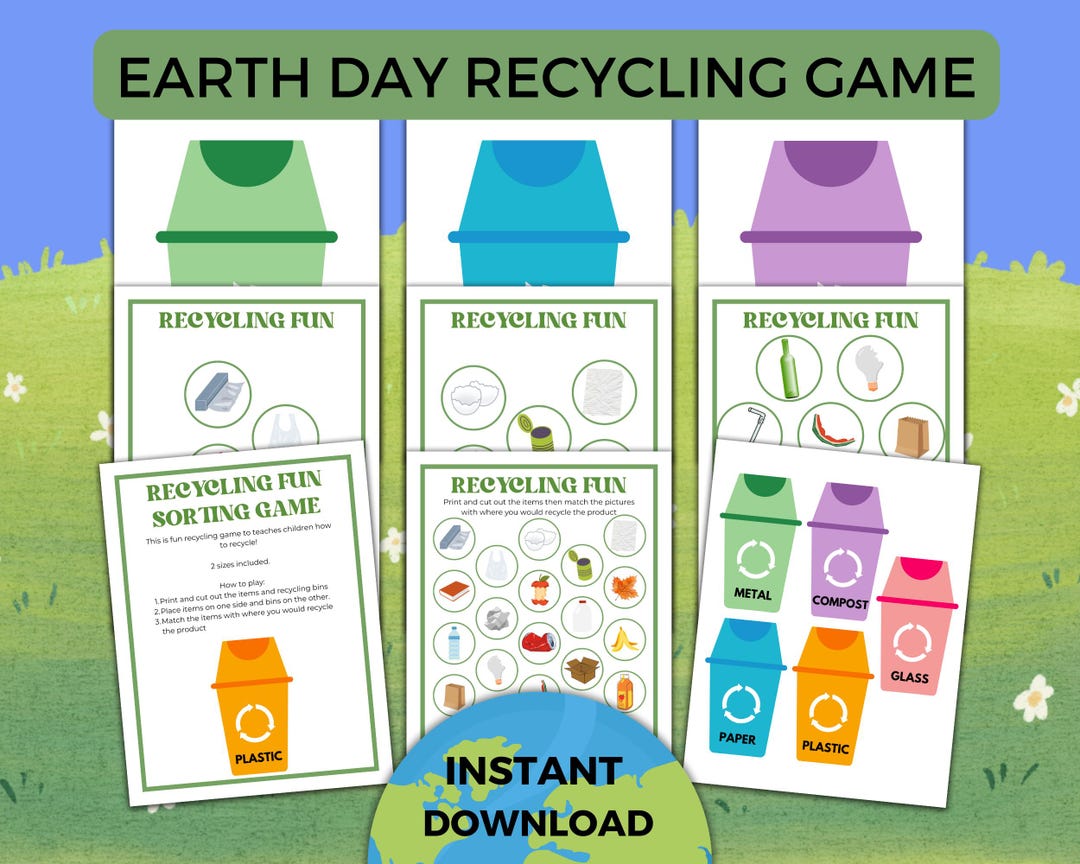 Recycling Game | Earth Day Activities | Printable Waste Sorting Game ...