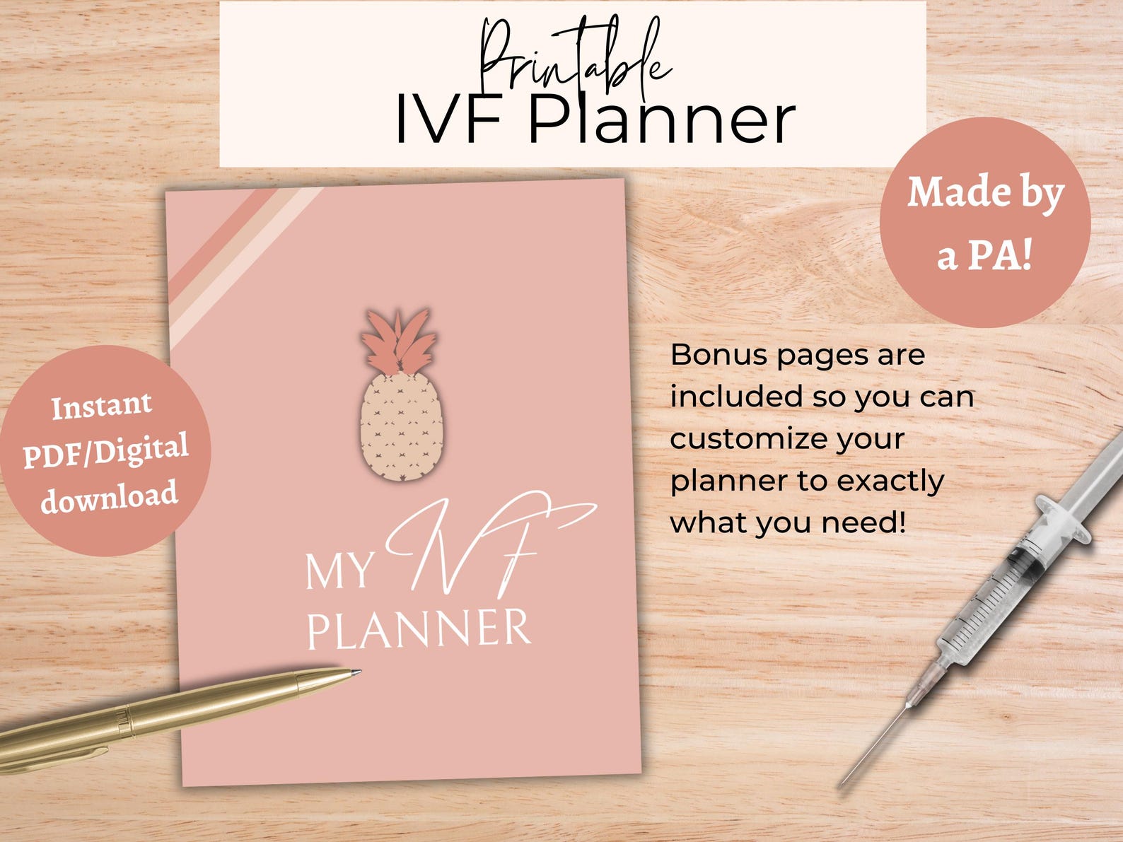 Printable IVF Planner, IVF Journal, IVF Calendar, Trying to Concieve - Etsy