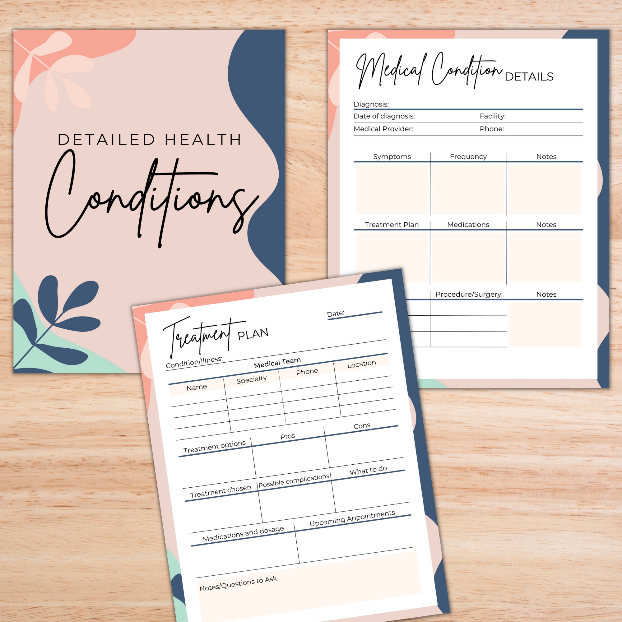 Medical Planner & Binder, Printable and Editable PDF - Etsy