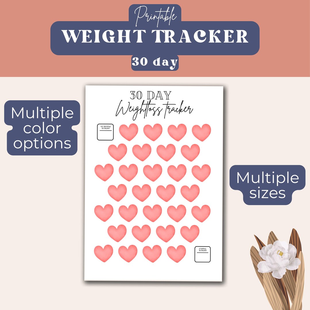 Printable Weight Loss Tracker, Weekly Weigh In, Measurement Tracker ...