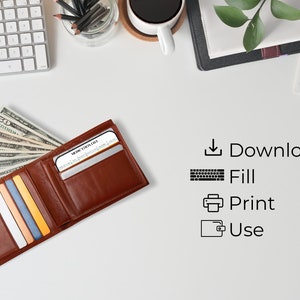 Medication List Wallet Card With Emergency Contact and Medical ...