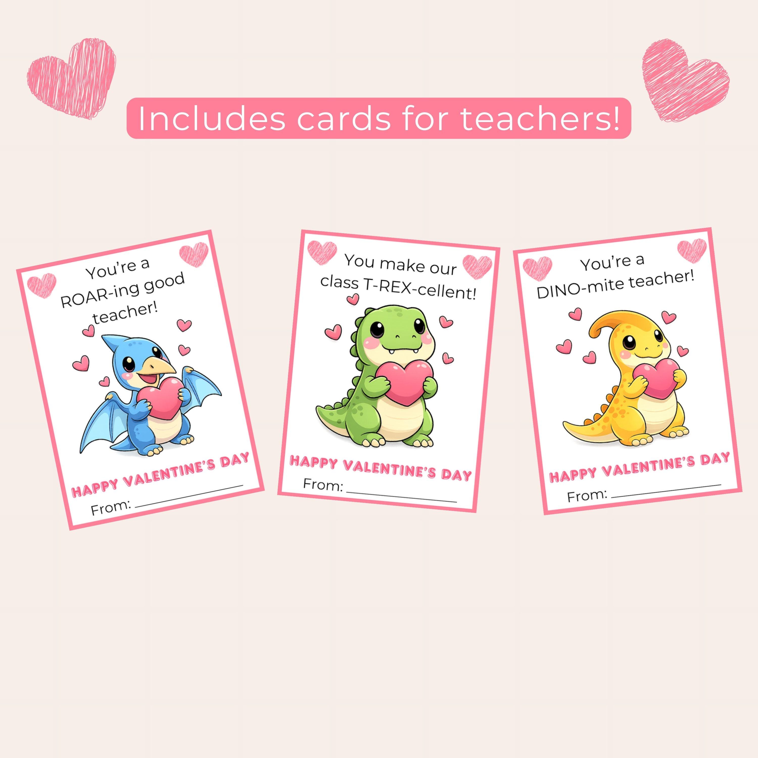Printable Dinosaur Valentine's Day Cards for Kids | Kids Classroom ...