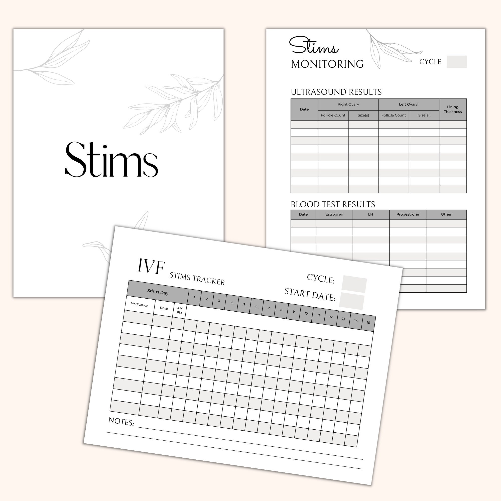 Printable IVF Planner, Minimalistivf Journal, IVF Calendar- Keep Track ...