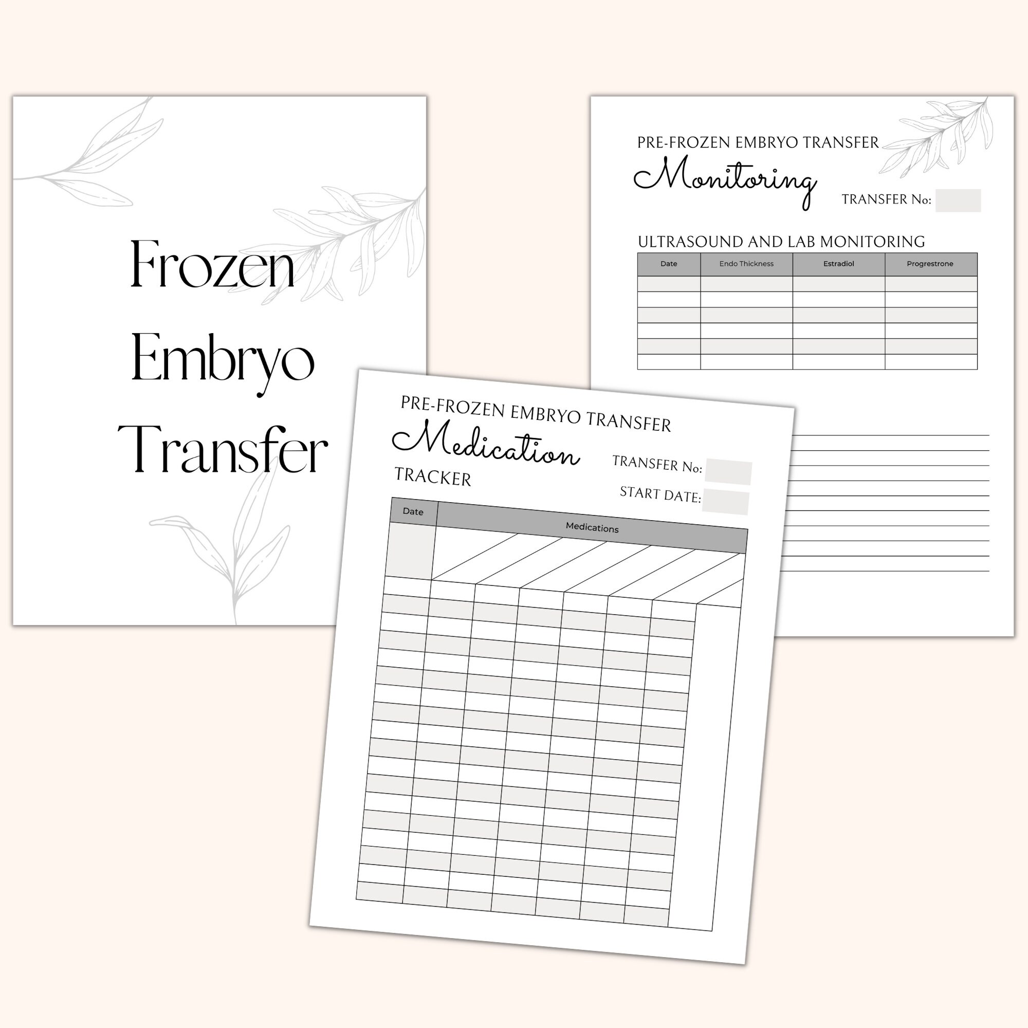Printable IVF Planner, Minimalistivf Journal, IVF Calendar- Keep Track ...
