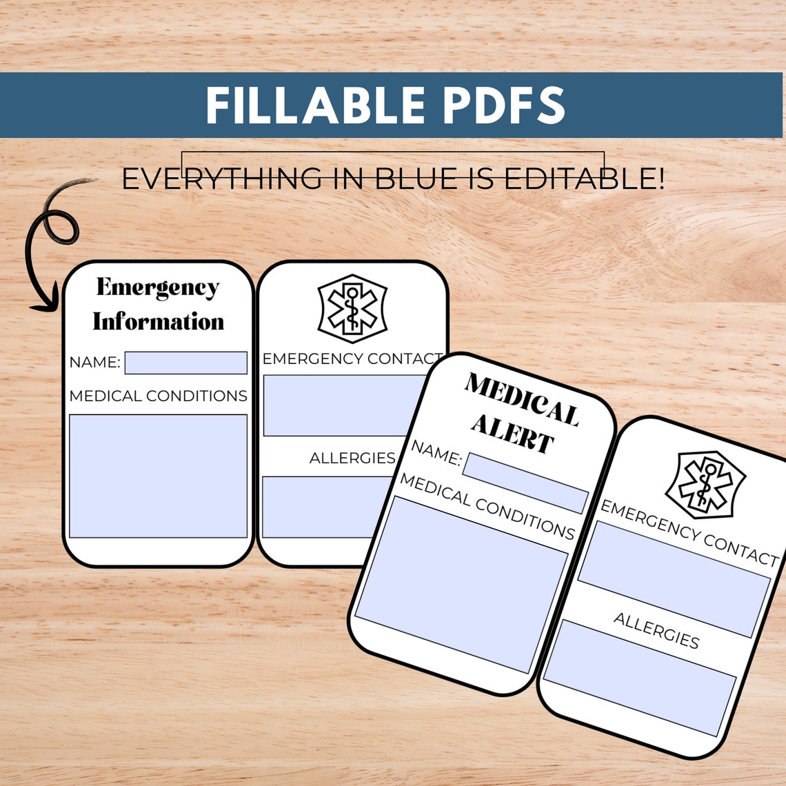 Emergency Medical Wallet Card, Medical Alert Card - Etsy