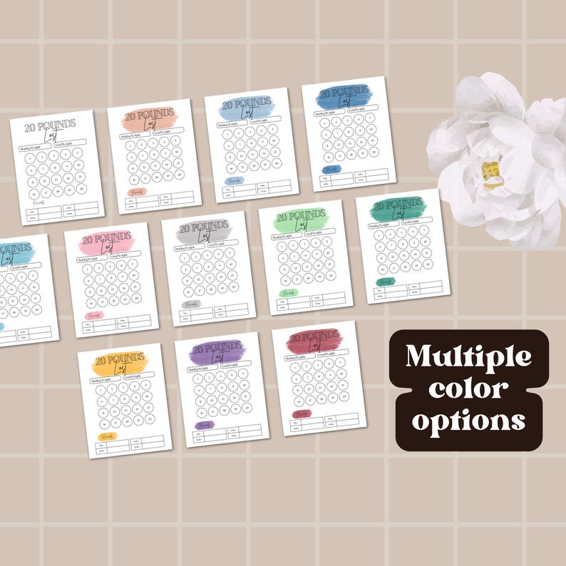 20 Pounds Printable Weight Loss Tracker - Track Your Pounds Lost ...