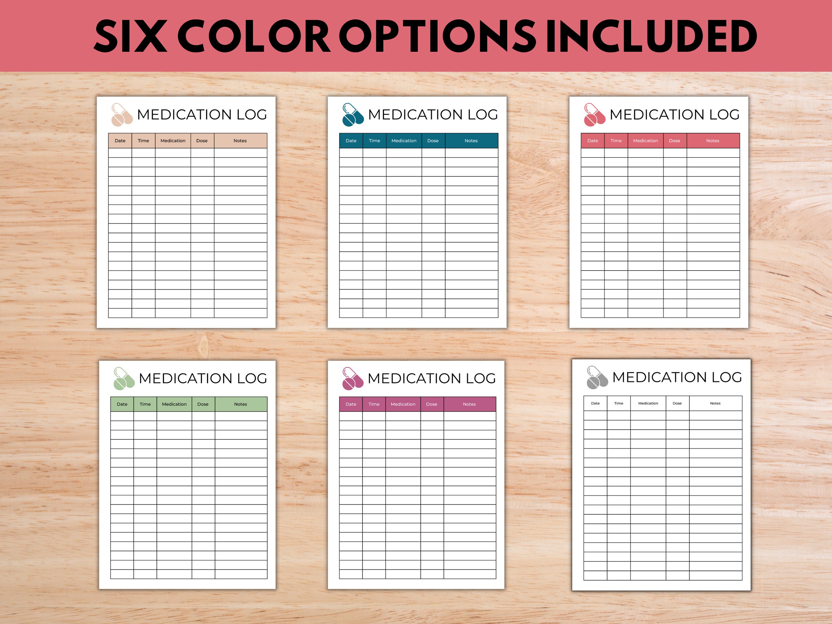 Medication Log, Printable Medication Log, Digital Download - Etsy