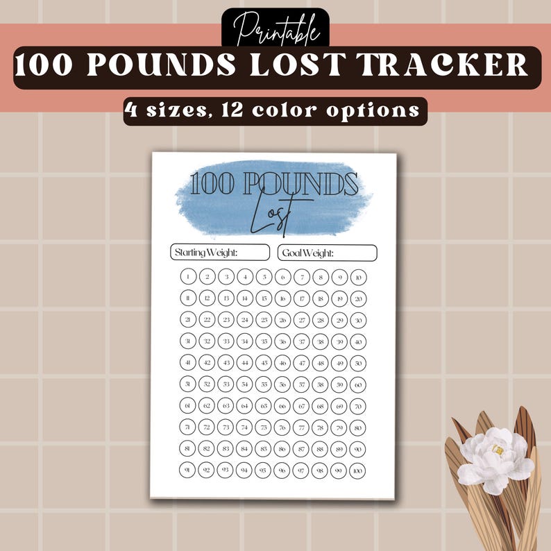 Printable Weight Loss Tracker - Track Your Pounds Lost - Digital ...