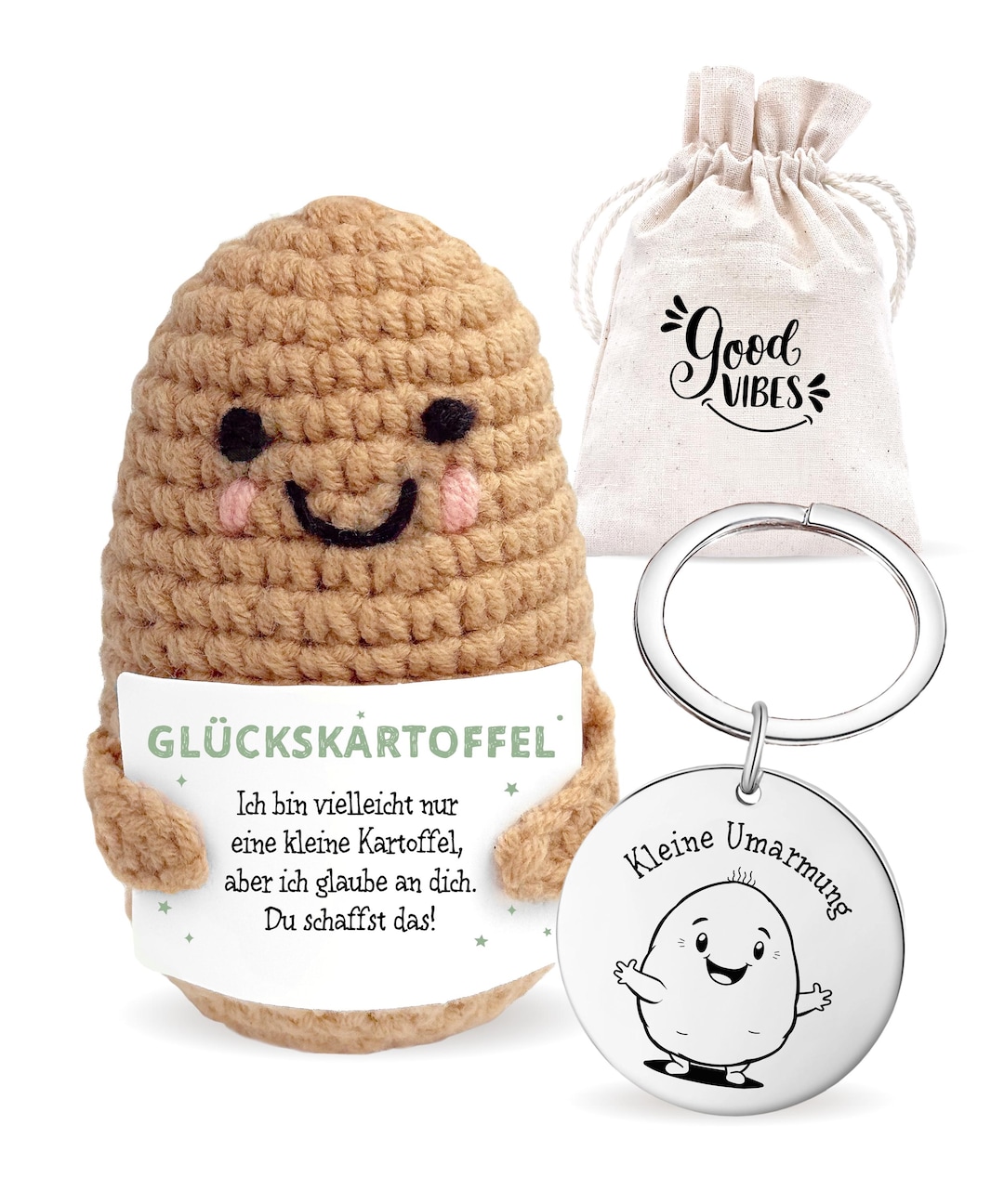 Lucky Charm Potato Gift Set: Lucky Potato + Gift Bag & Keychain ...