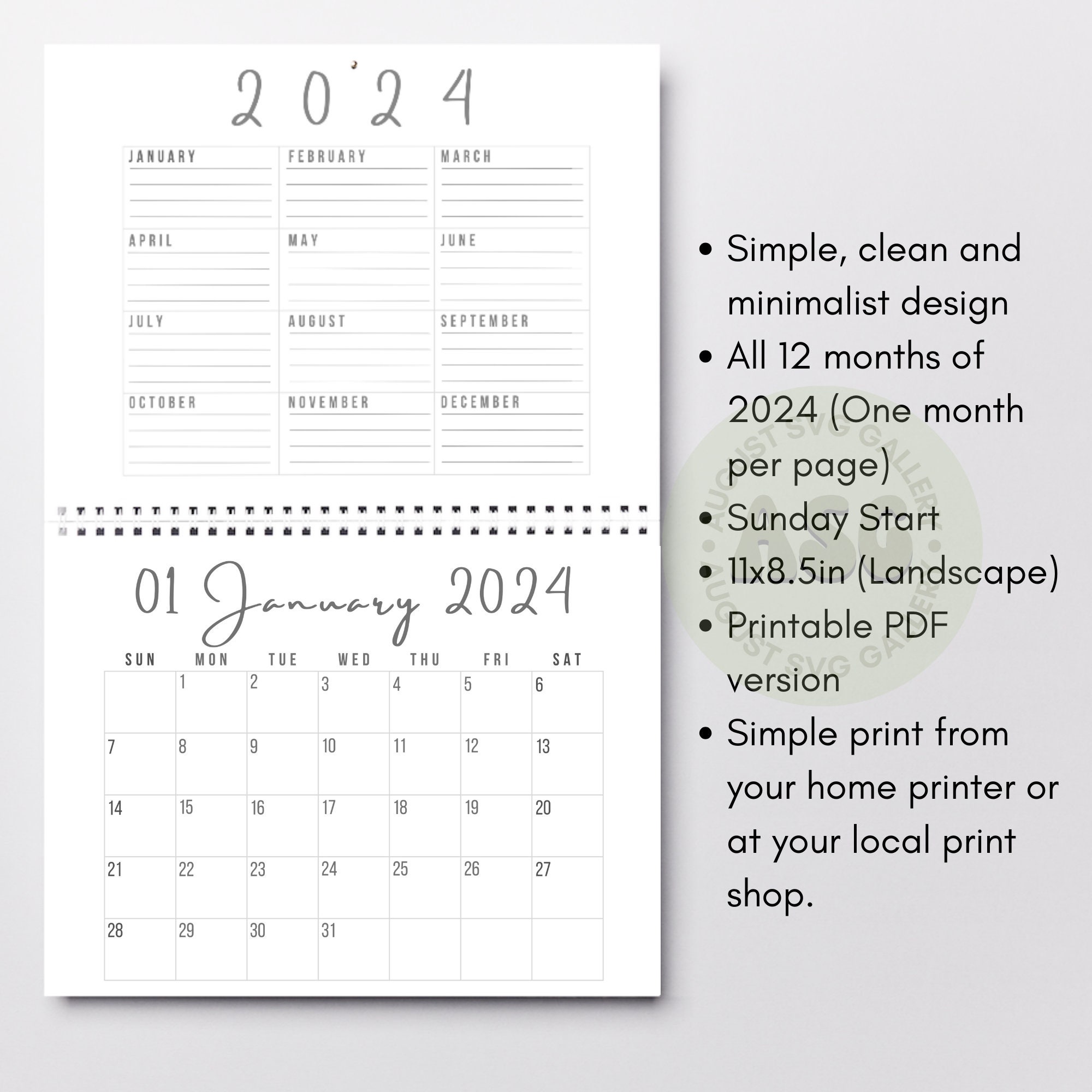 Desk Calendar 2024, Desk Calendar, Calendar 2024 Desk, 12 Month ...
