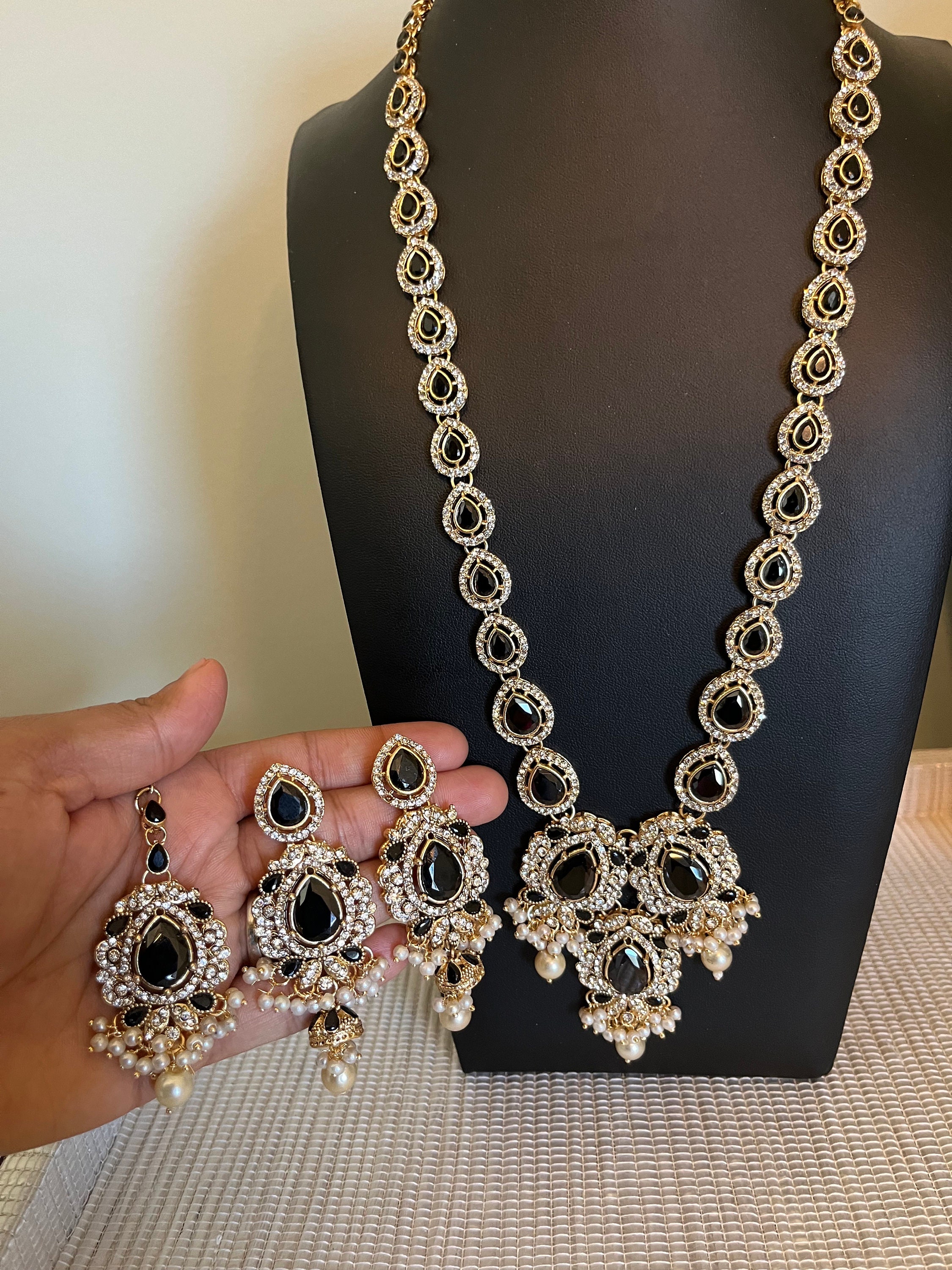 Long Mala Necklace Set With Jhumki and Tika. Turkish Jewelry, Egyptian ...