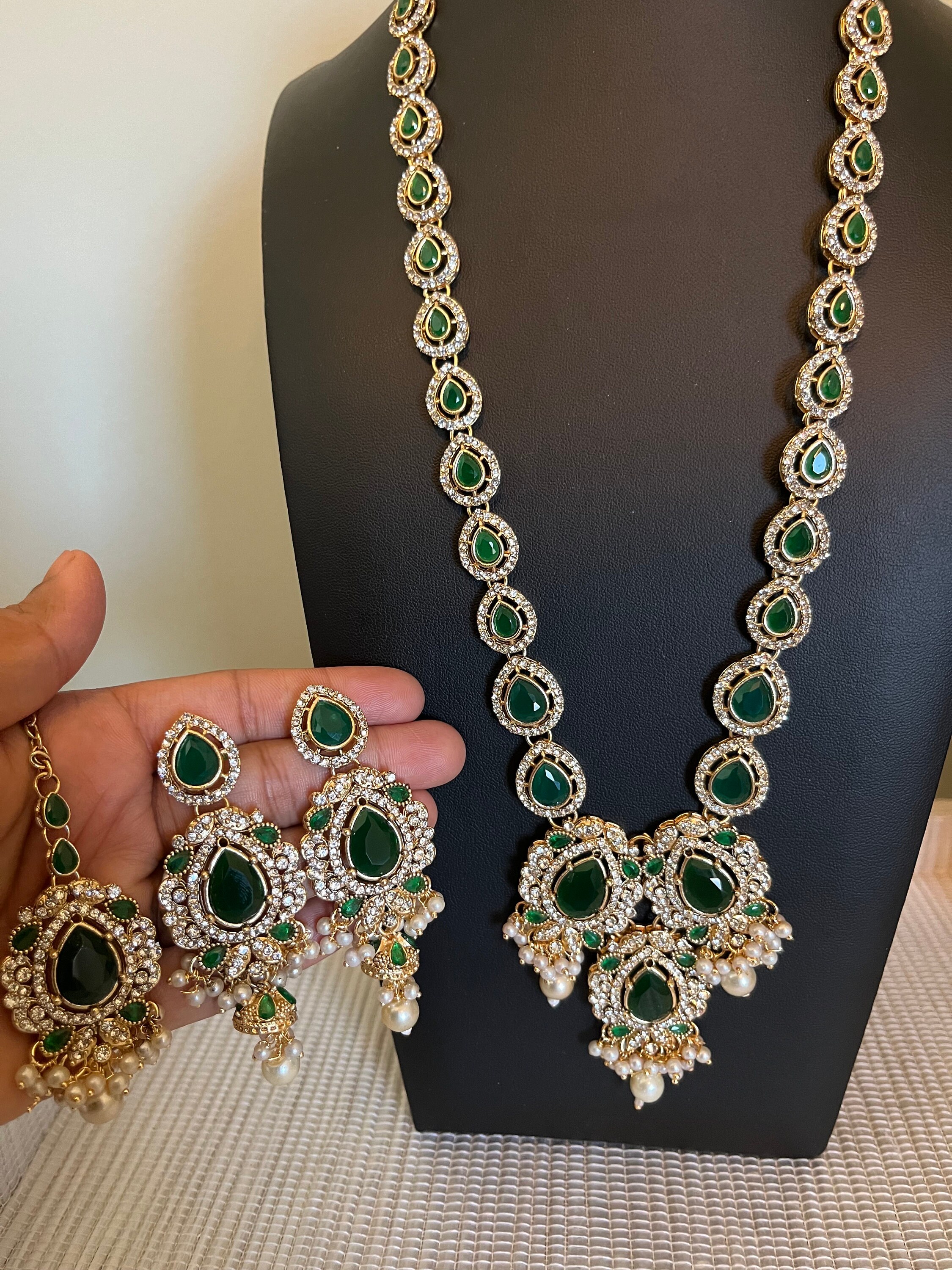 Long Mala Necklace Set With Jhumki and Tika. Turkish Jewelry, Egyptian ...