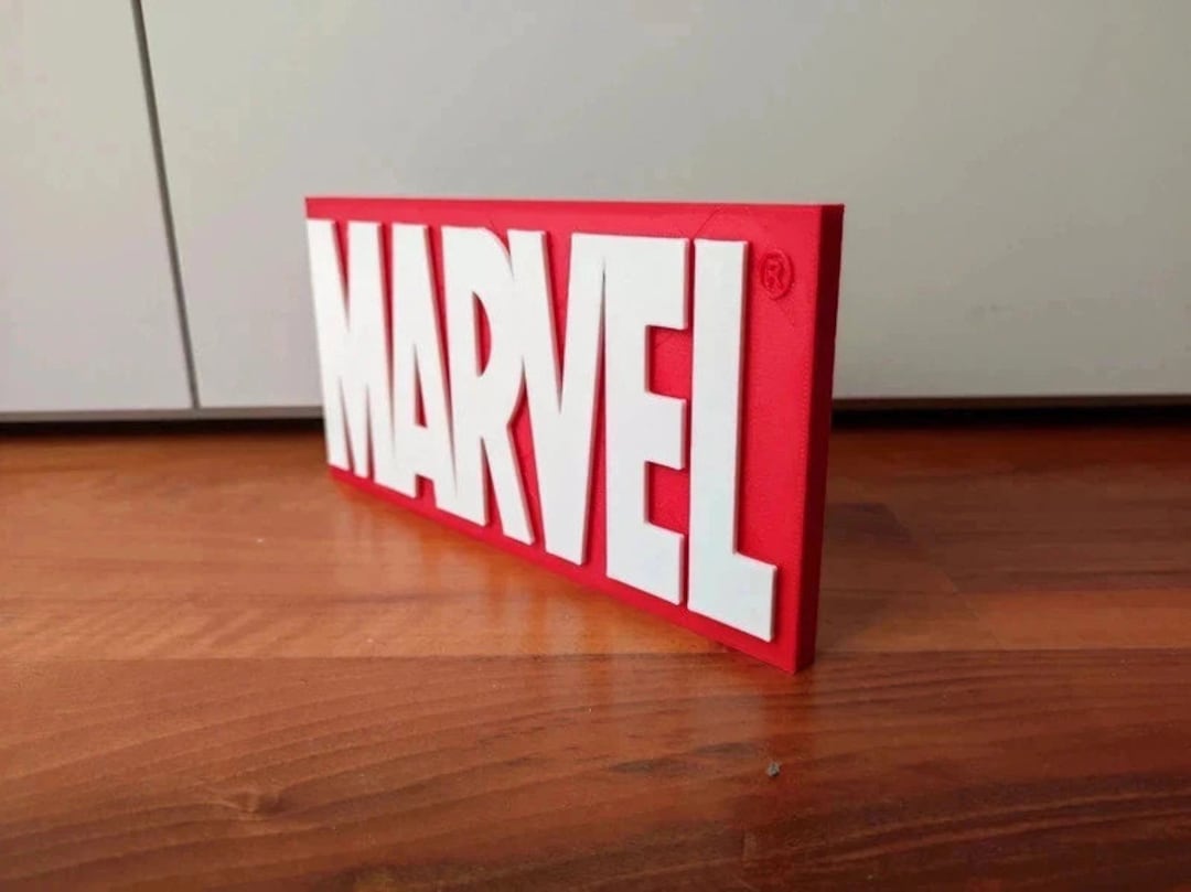 Marvel Logo 20 X 10cm 3D Printed Stand Display Decor Decoration Video ...