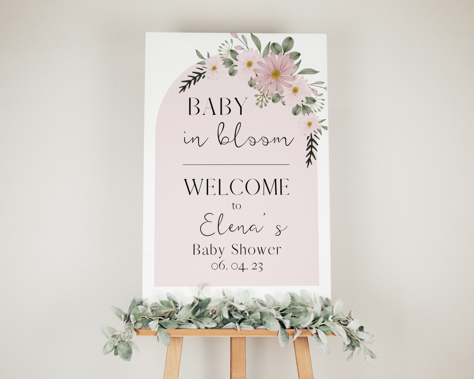 Baby in Bloom Baby Shower Welcome Sign, 18x24 Digital Download, Baby ...