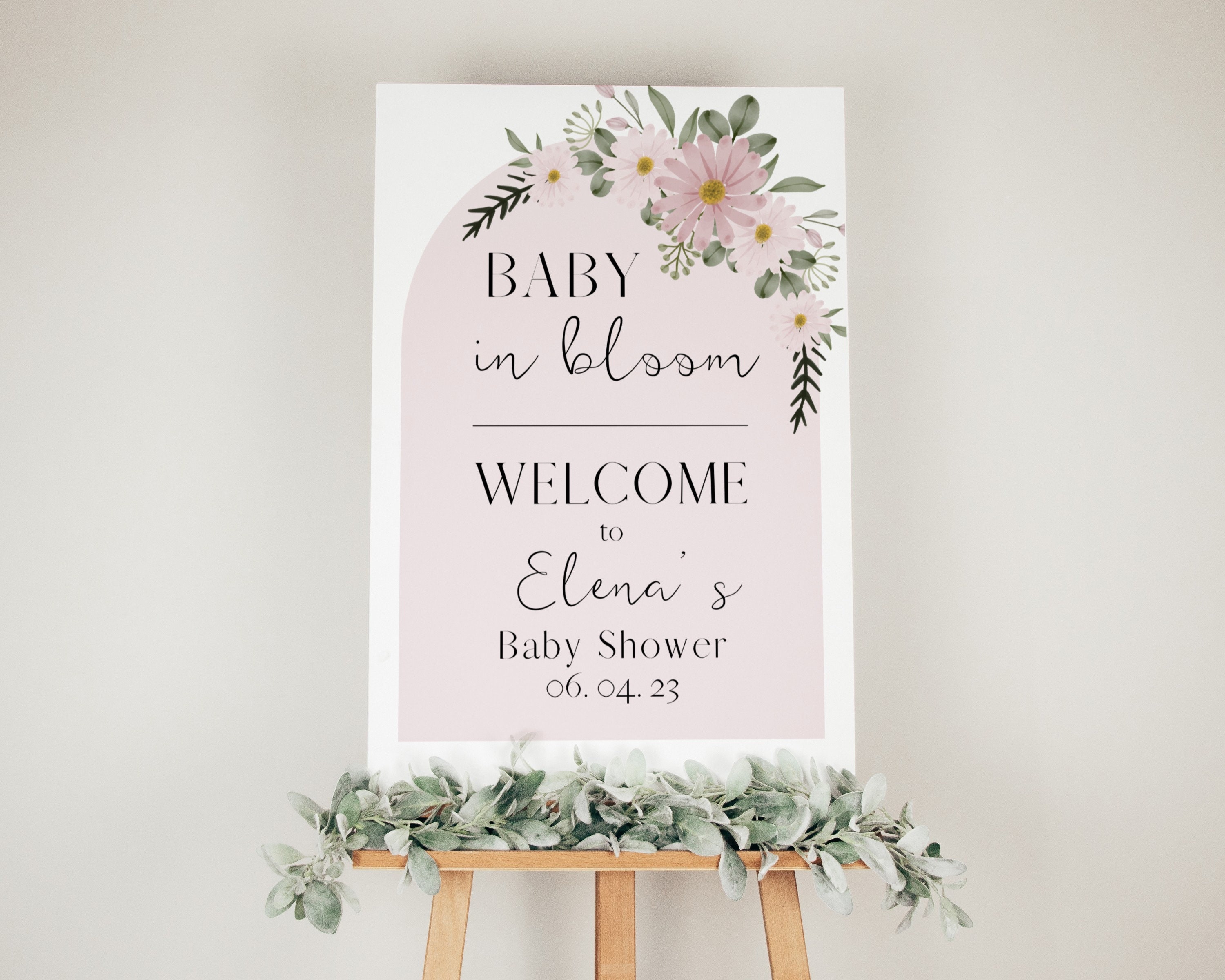 Baby in Bloom Baby Shower Welcome Sign, 18x24 Digital Download, Baby ...
