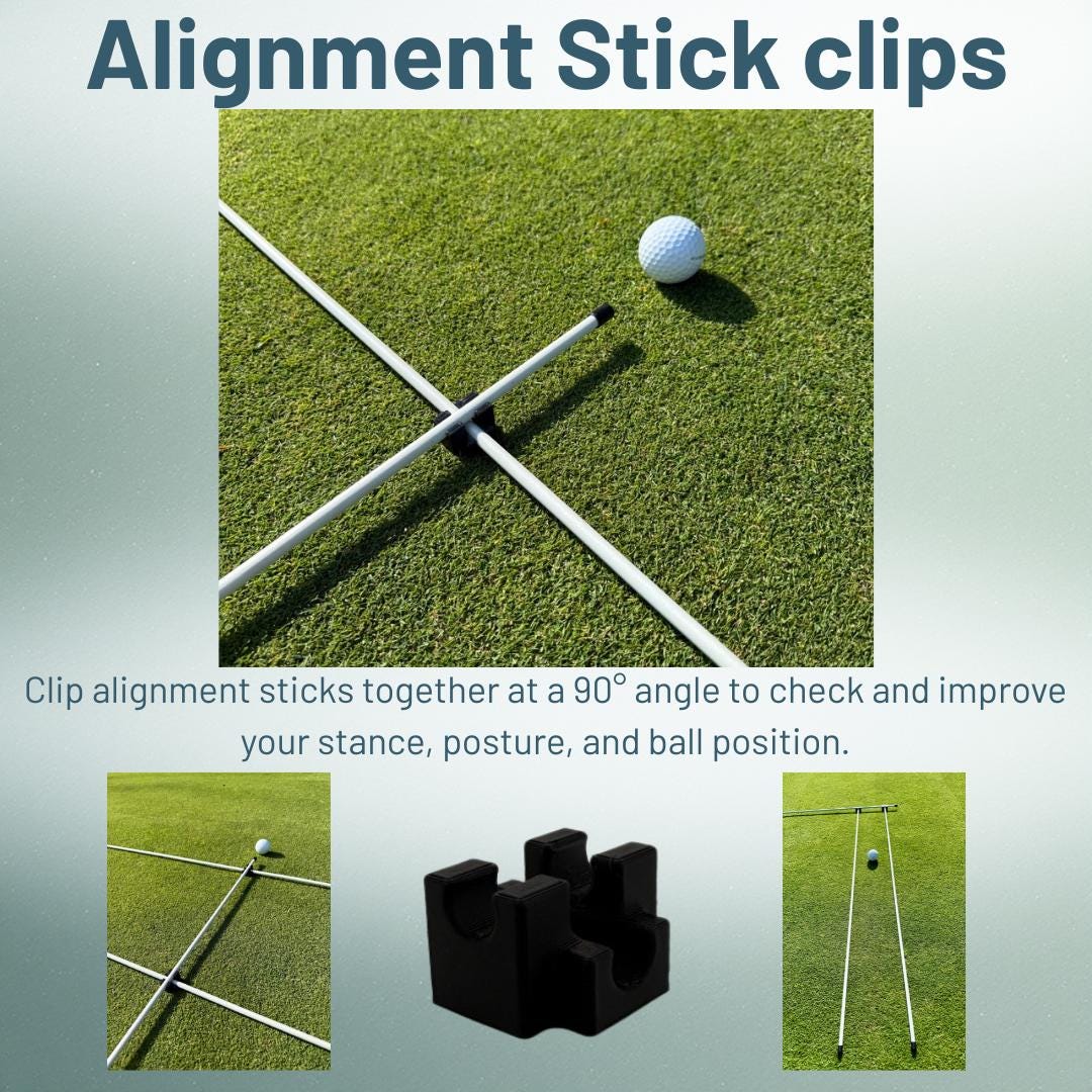Golf Alignment Stick Clips (3 Pack) – Training Aid for Ball Position ...