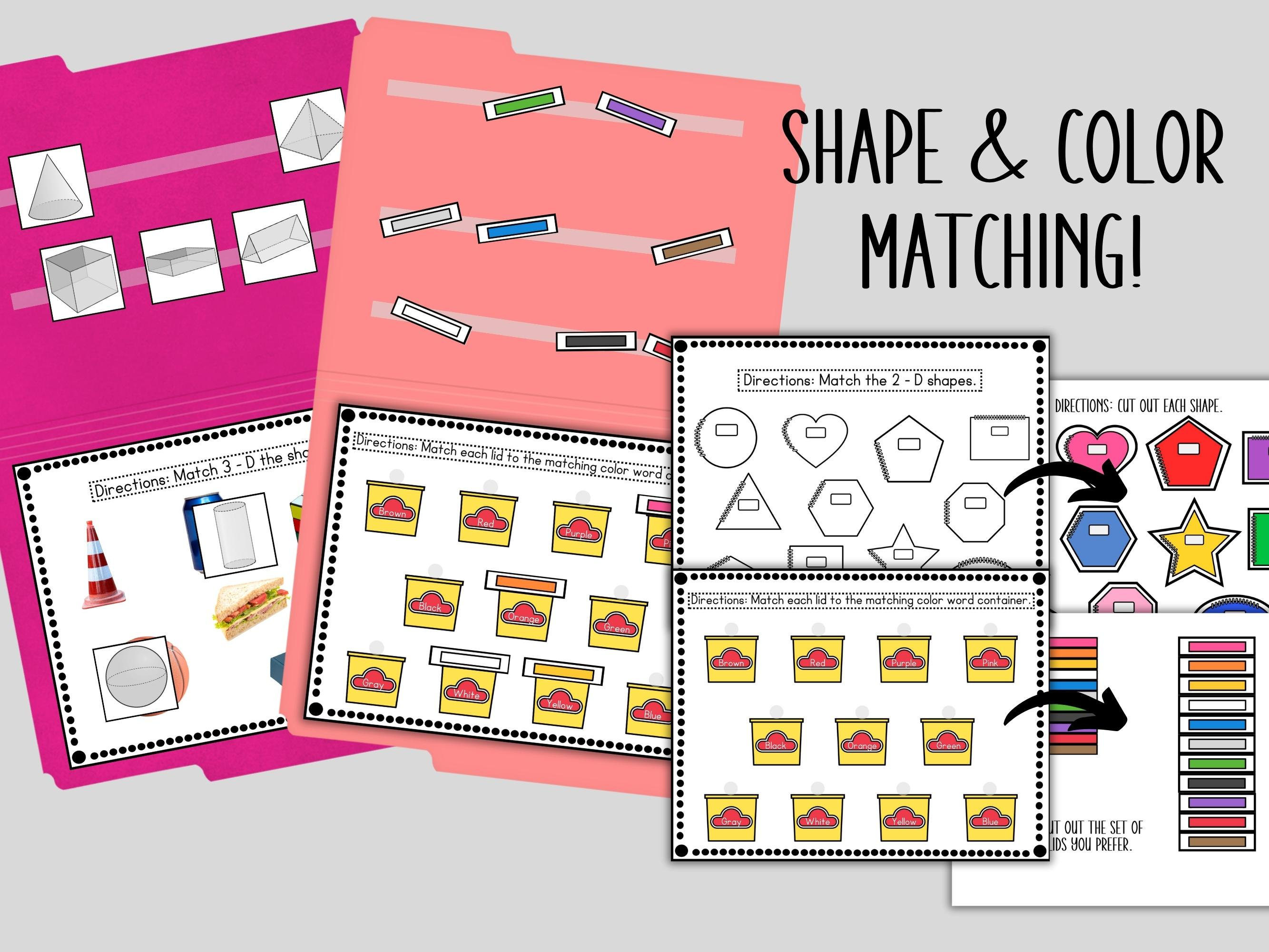 Basic Skills File Folder Games, Printable Kindergarten File Folder ...