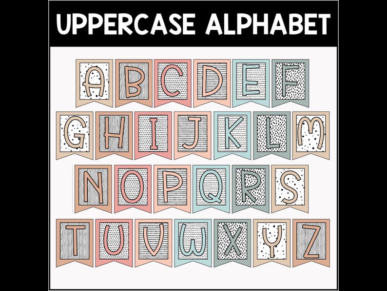 Boho Classroom Banner Letters, Boho Classroom Decor, Bulletin Board ...