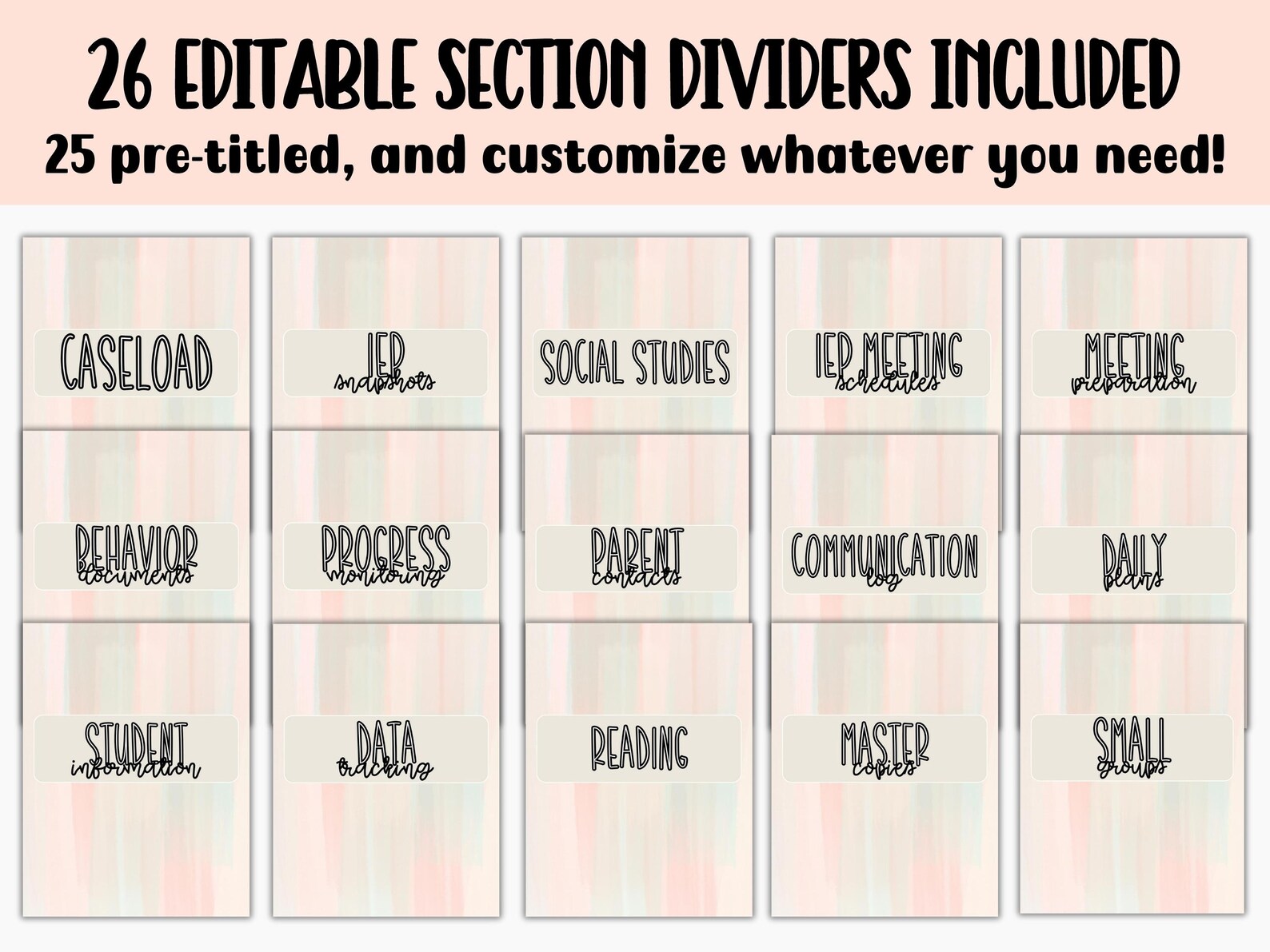Editable Self Contained Special Education Planner, Printable SPED ...