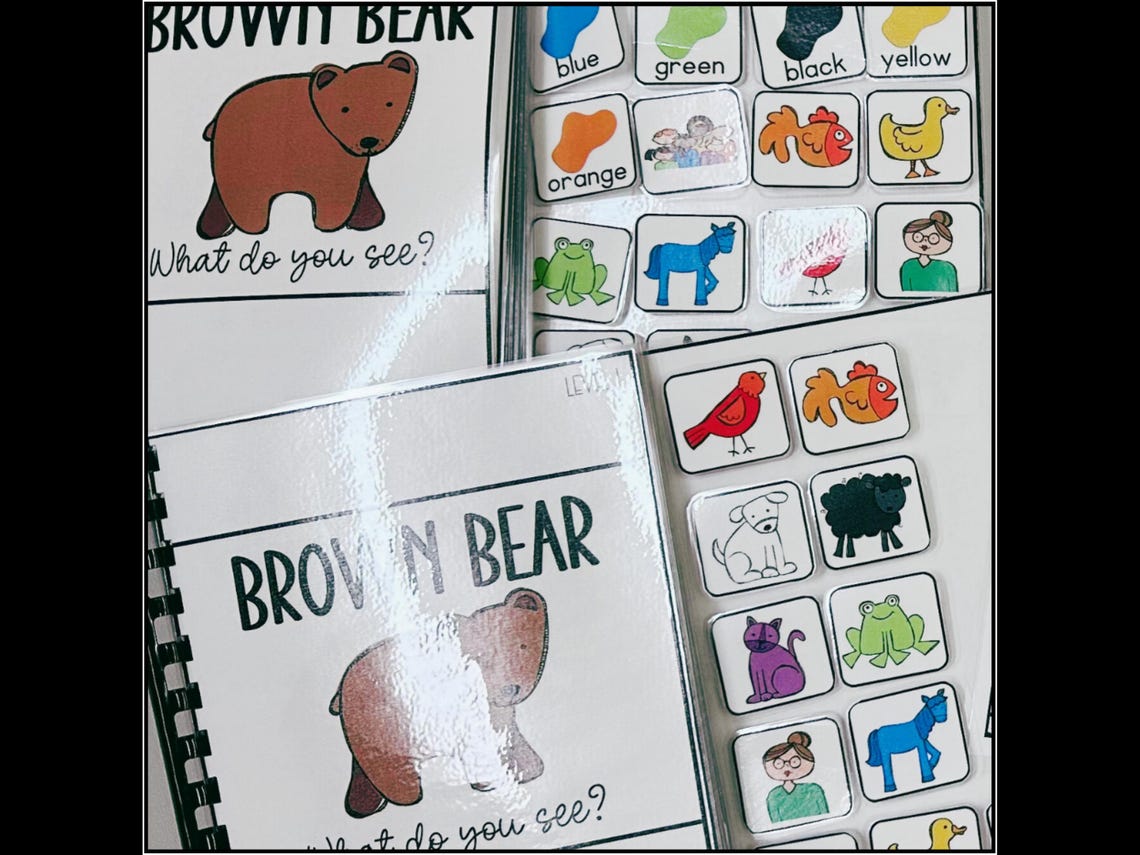 Printable Adapted Brown Bear Book, Special Education, Visually Impaired ...