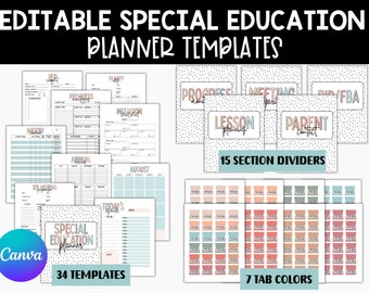 Printable Special Education Planner Binder, Caseload Templates, Section ...