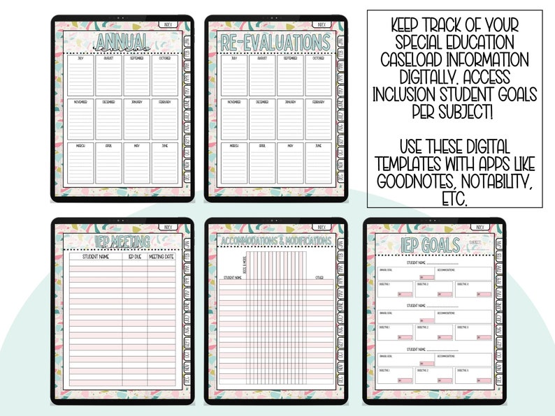 Digital Special Education Planner, Caseload Management Planner, IEP ...