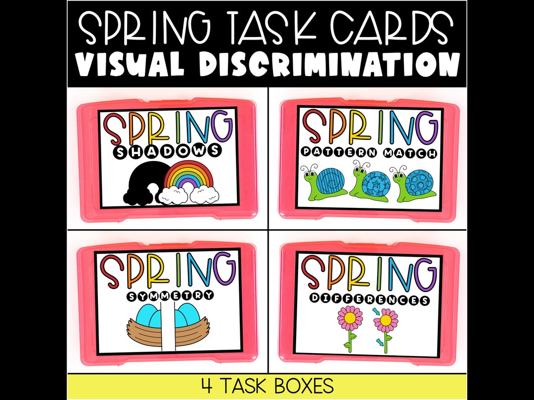 Spring Task Boxes, Visual Discrimination Centers, Special Education ...