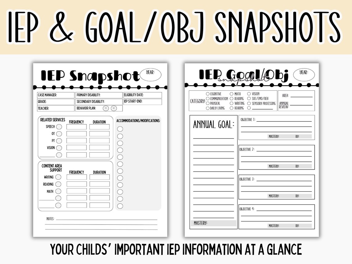 Editable Parent IEP Binder, Printable IEP Meeting Tracker, Editable ...
